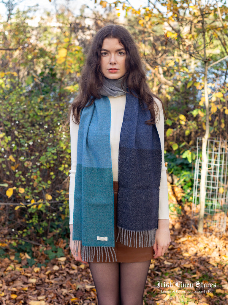 McNutt Lambswool Scarf - Marine Stripe – Irish Linen Stores