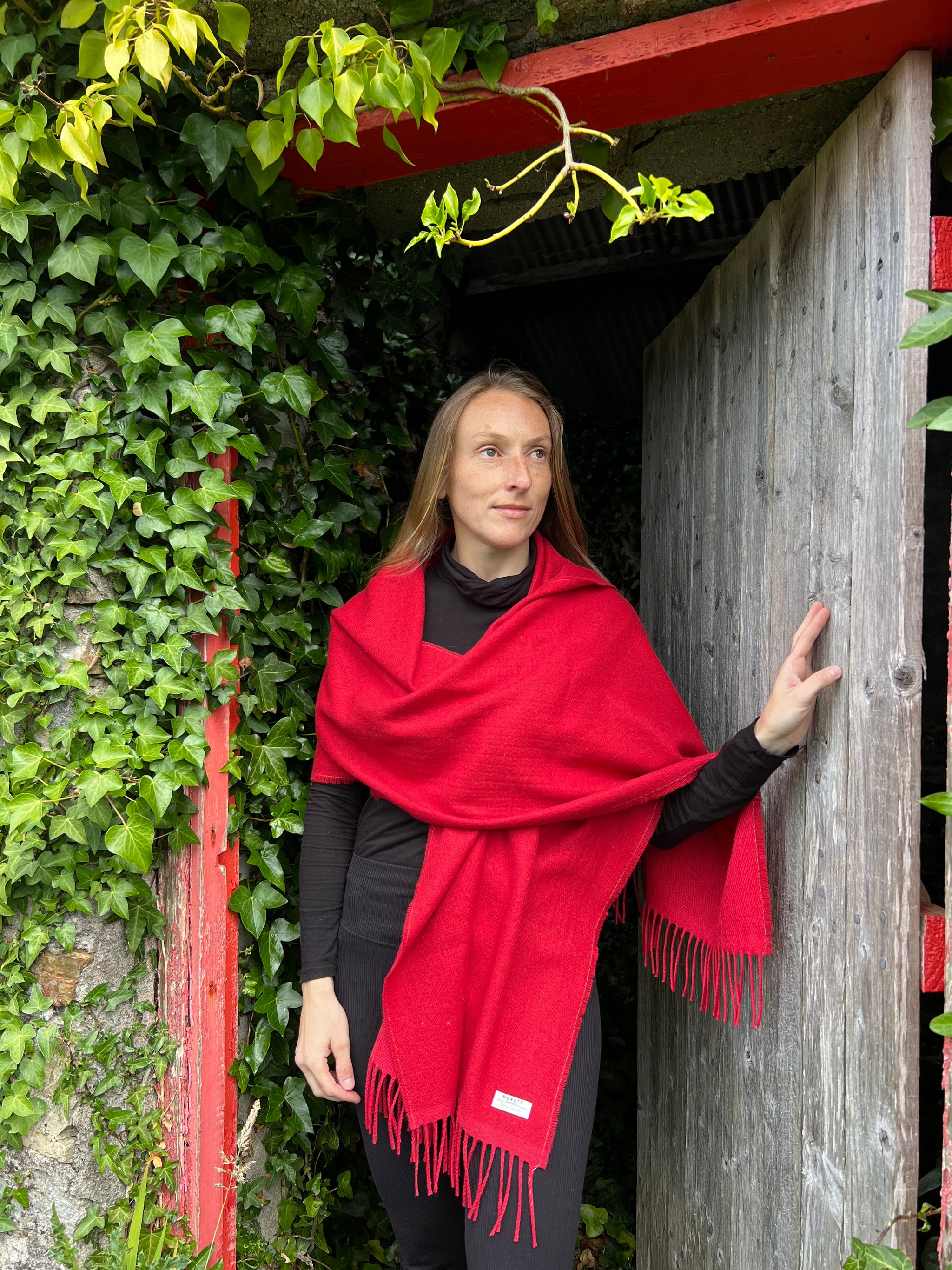 McNutt Cashmere/Lambswool Wrap - Lipstick – Irish Linen Stores